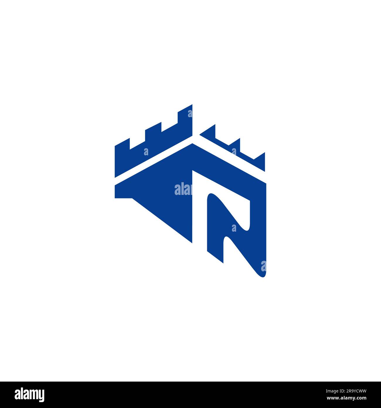 Castle with letter N vector logo design. Castle building logo design ...