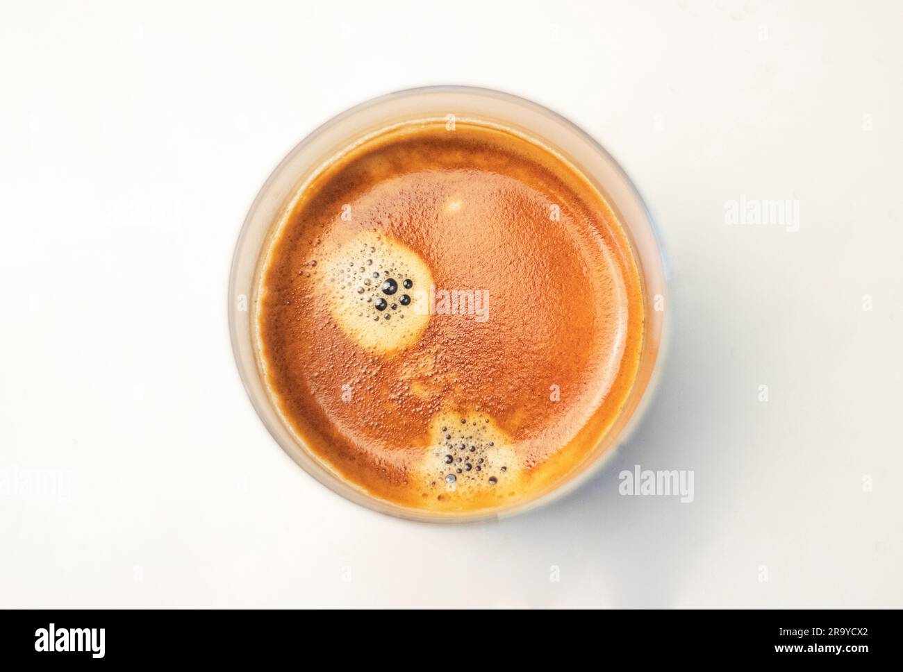 Aromatic Cup of Frothy Coffee on White Background Stock Photo - Alamy