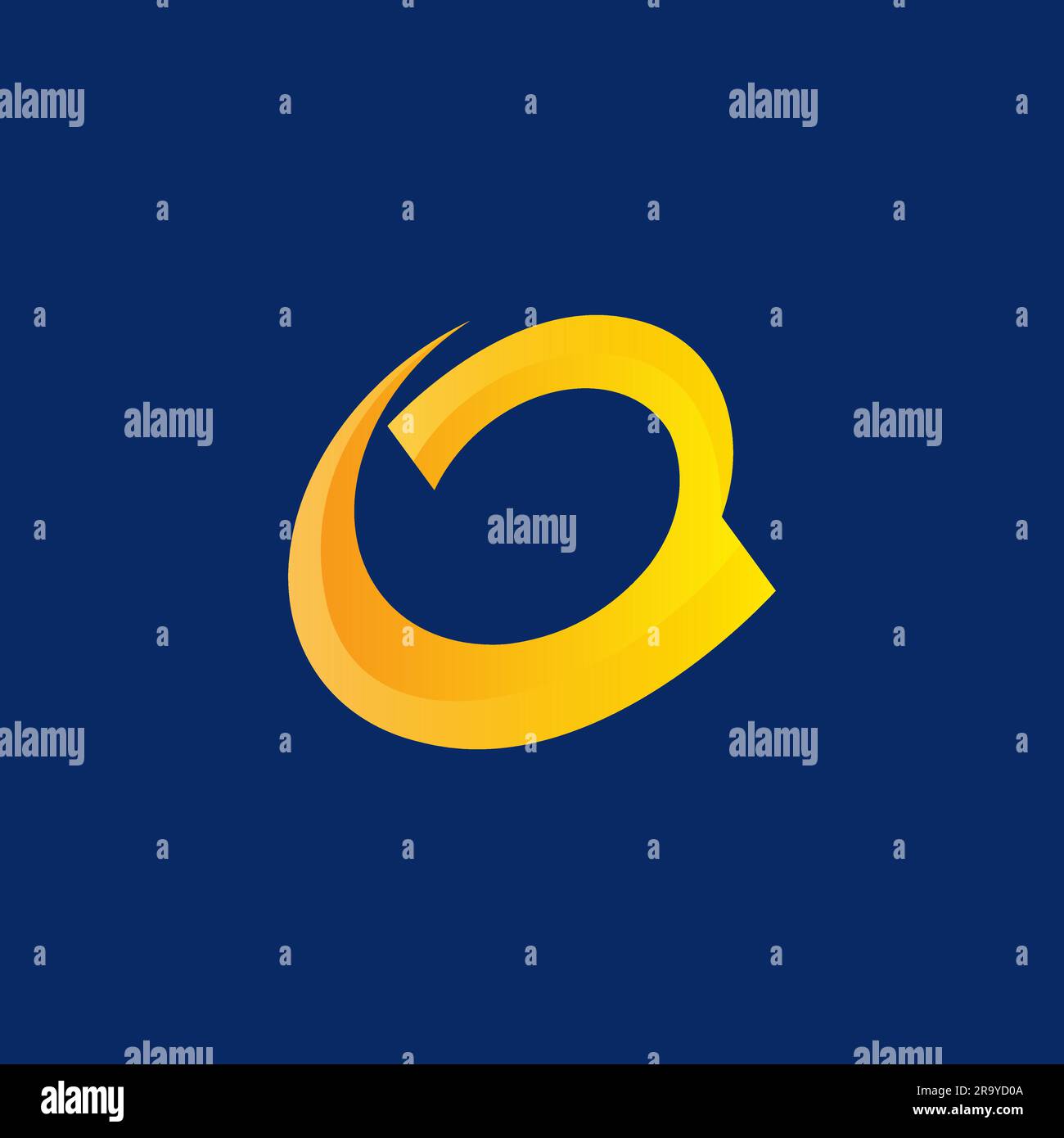 Abstract Initial Letter O Logo. Orange Circular Rounded Line Infinity ...