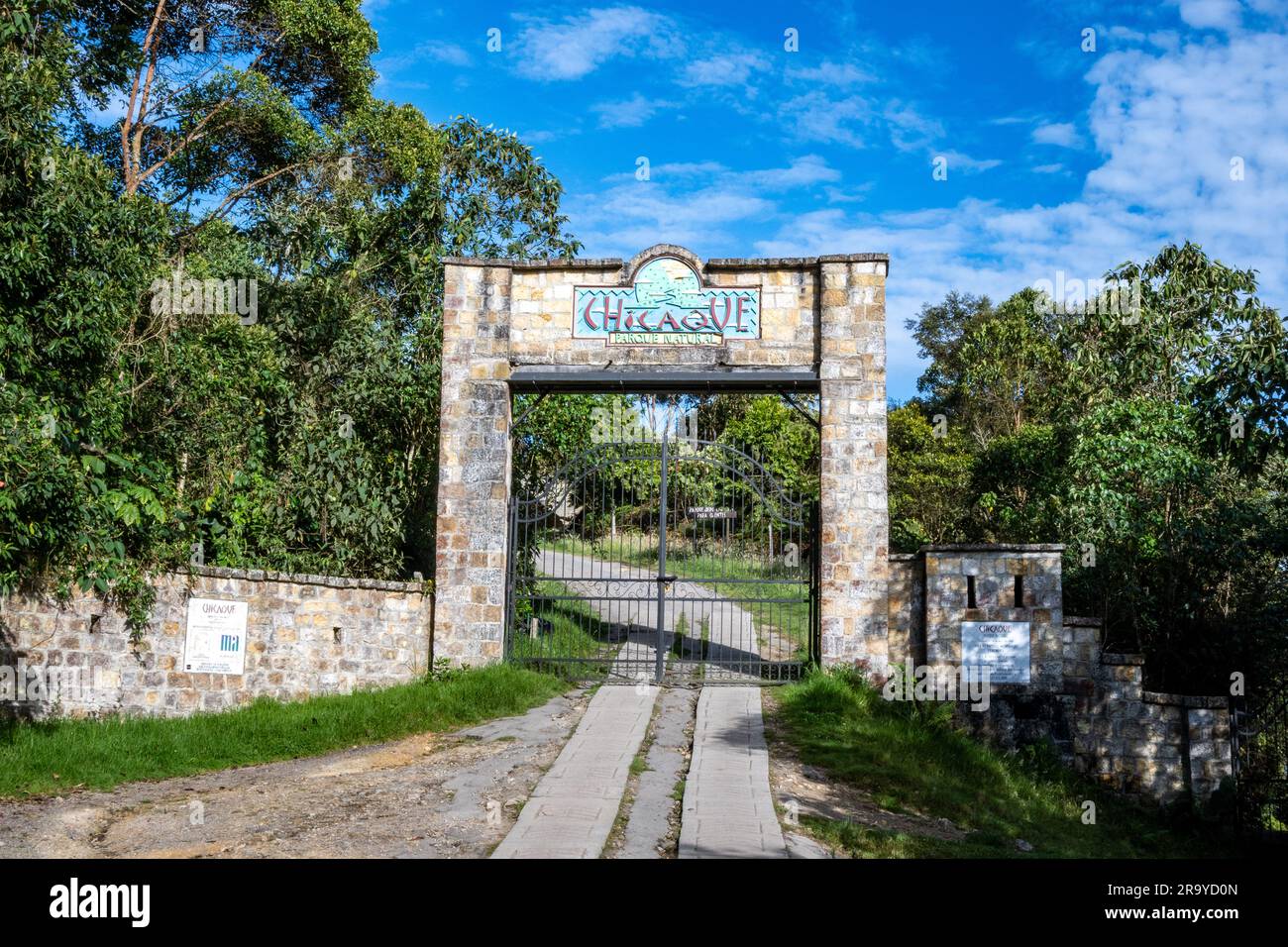 Parque Natural Chicaque entrance. Colombia, South America Stock Photo ...