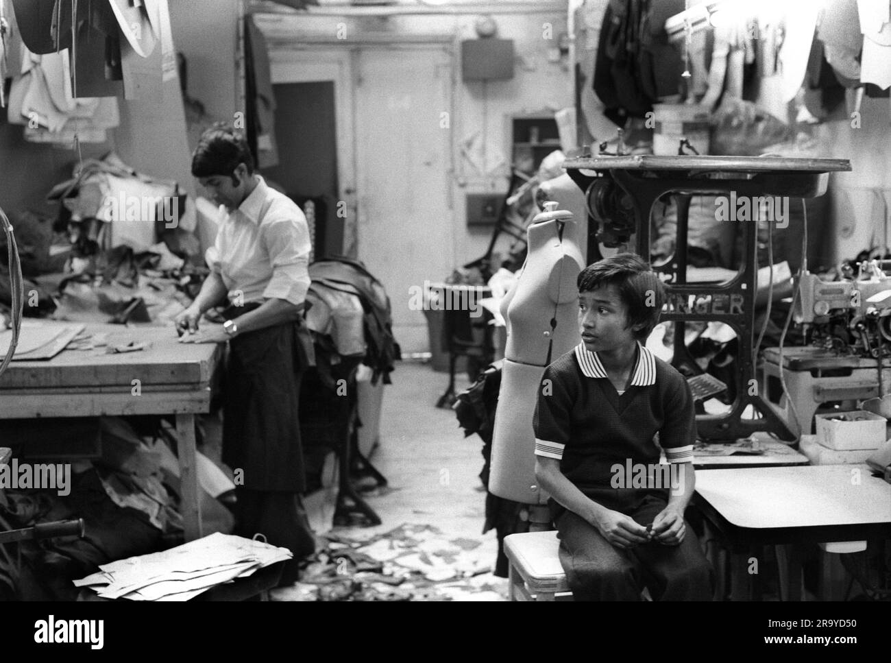 Garment Factory 1970s UK. East End of London Asian sweatshop Brick Lane ...