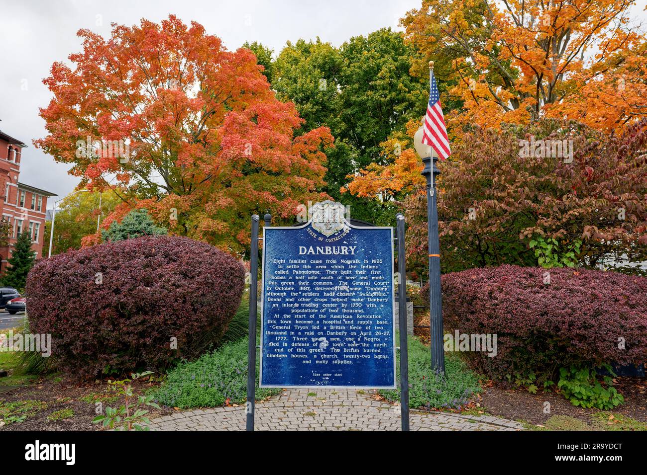 Danbury, CT - Oct. 17, 2022: Sign in Elmwood Park with the history of ...