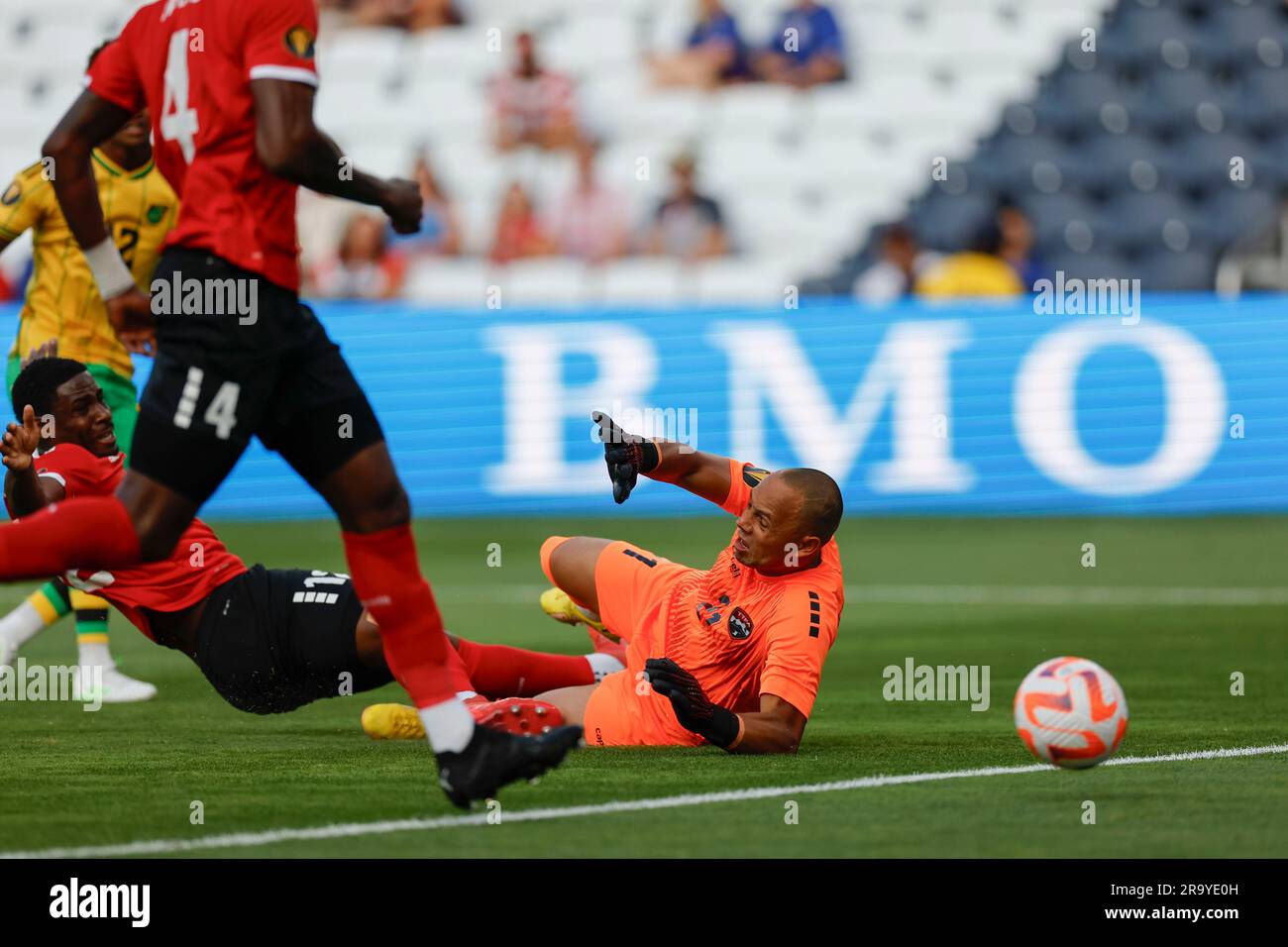 St. Louis, MO. USA; Trinidad and Tobago goalkeeper Nicklas Frenderup ...