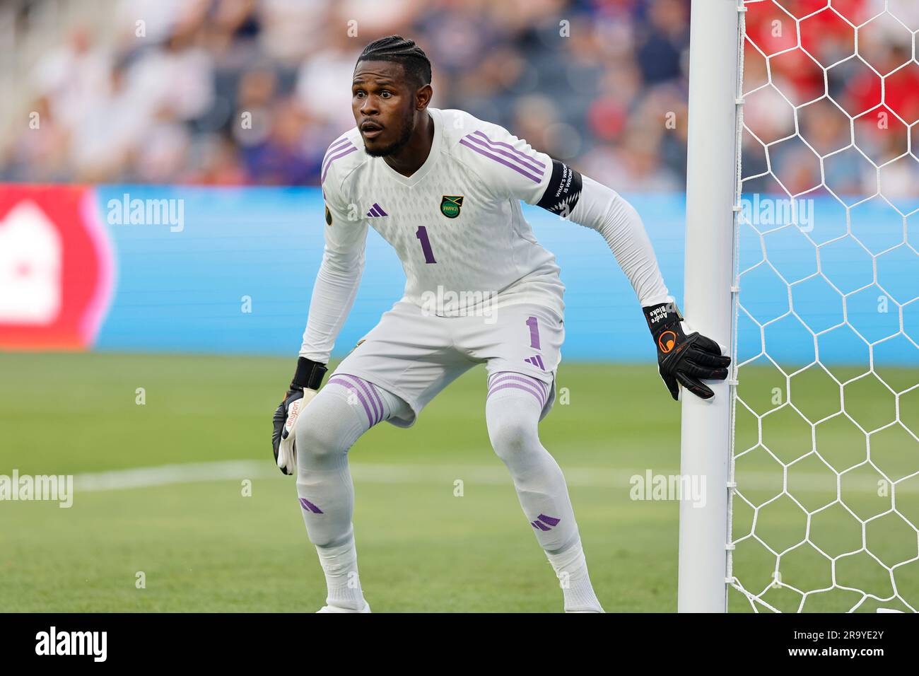 St. Louis, MO. USA; Jamaica goalkeeper Andre Blake (1)is ready for the ...