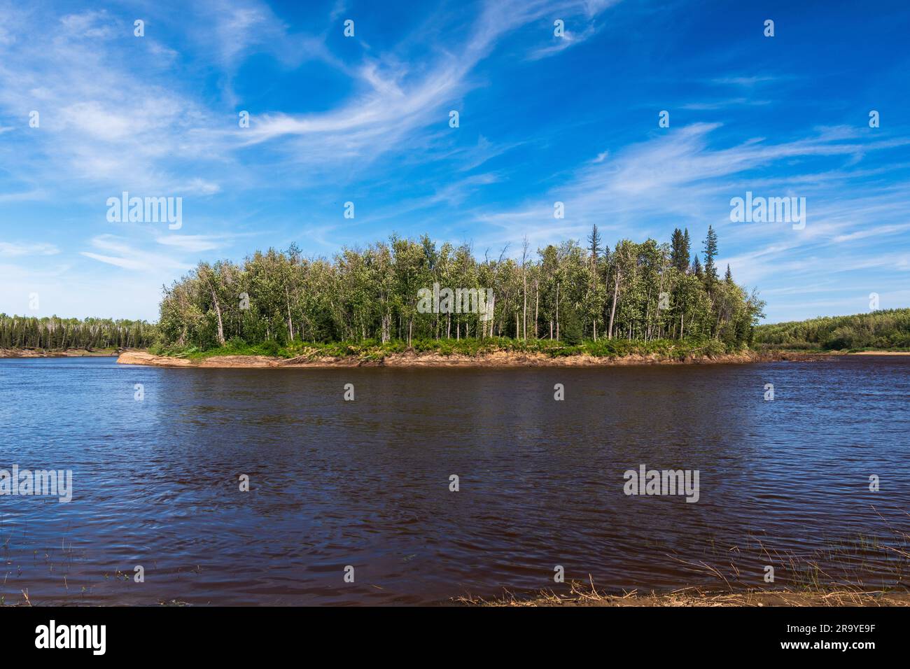 Hay River flowing quietly, Northwest Territories, Canada Stock Photo ...