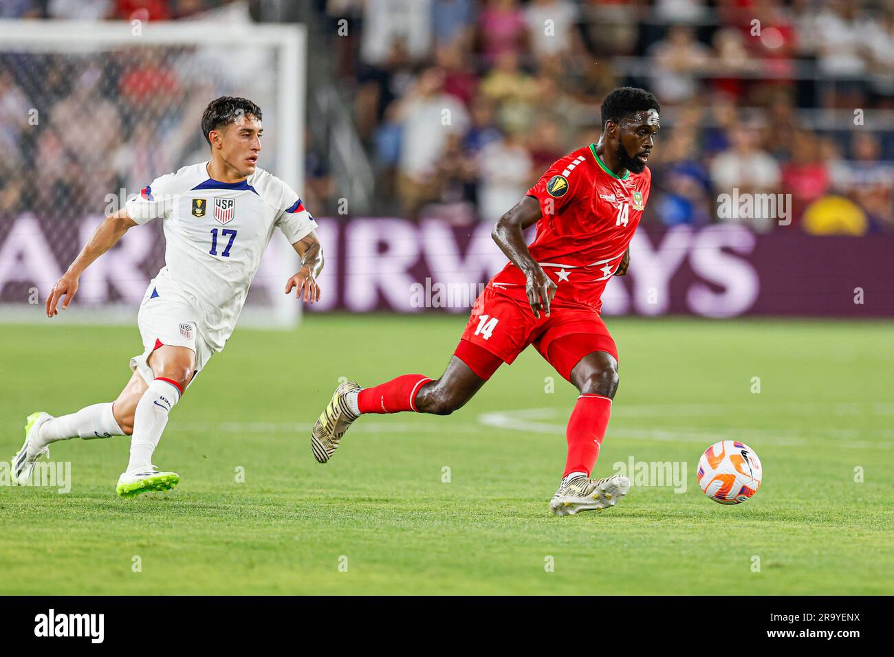 St. Louis, MO. USA; Saint Kitts and Nevis midfielder Raheem Somersall ...