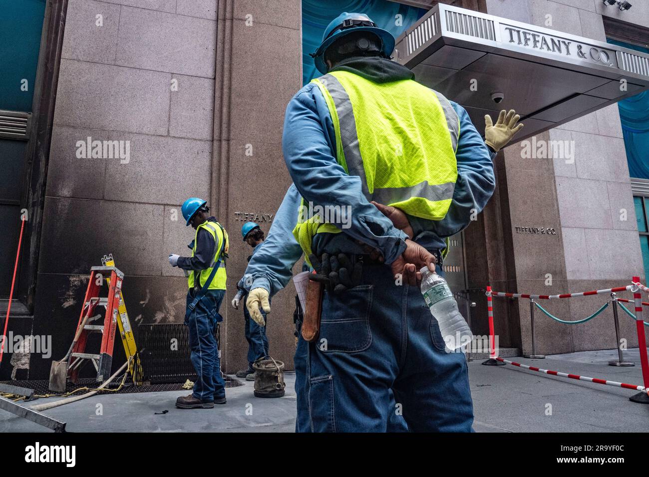 A smoke scarred wall marks the aftermath of a basement fire at Tiffany ...