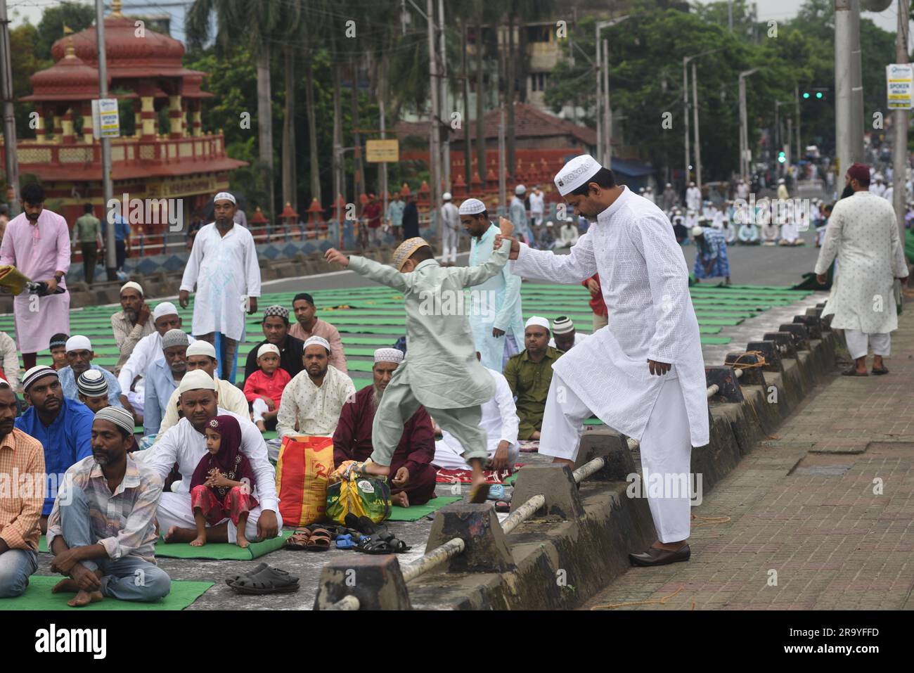Kolkata, India. 29th June, 2023. Indian Muslims attend the Eid al-Adha ...