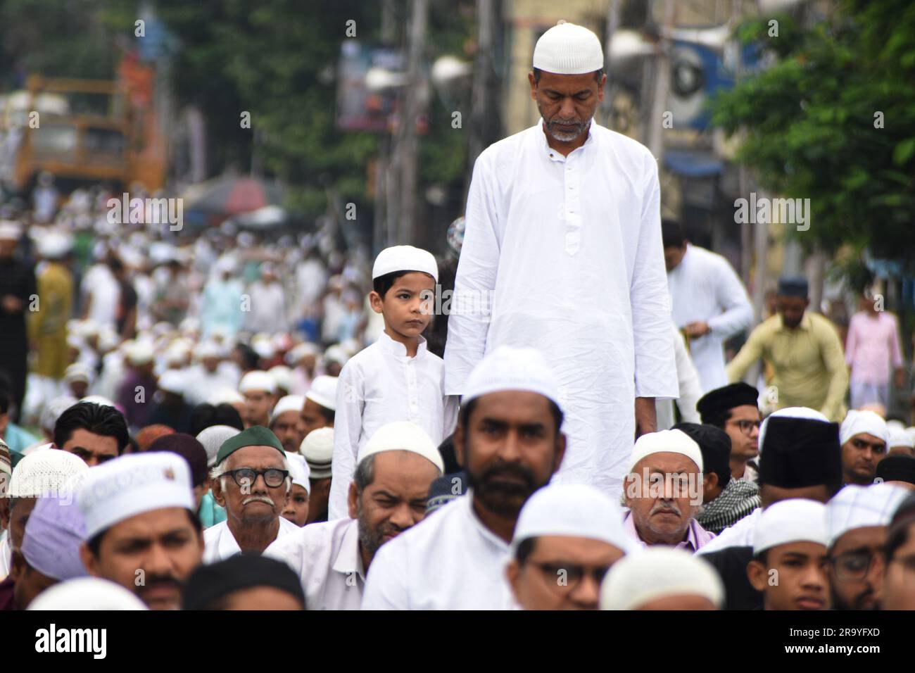 Kolkata, West Bengal, India. 29th June, 2023. Muslims devotees ...