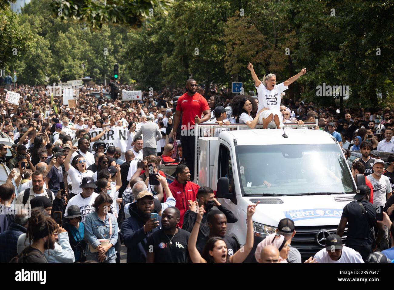 Mounia Merzouk, the mother of Nahel, a teenage driver shot dead by a ...
