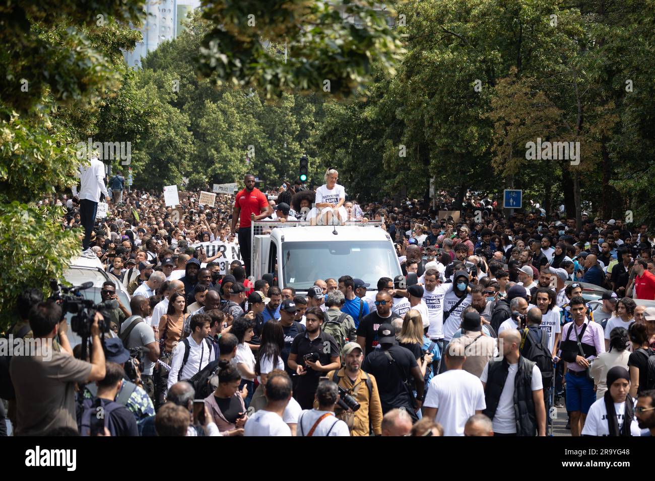 Mounia Merzouk, the mother of Nahel, a teenage driver shot dead by a ...