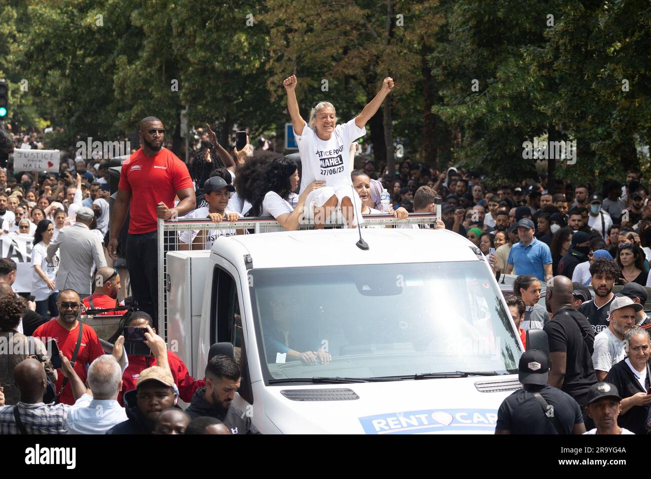 Mounia Merzouk, the mother of Nahel, a teenage driver shot dead by a ...