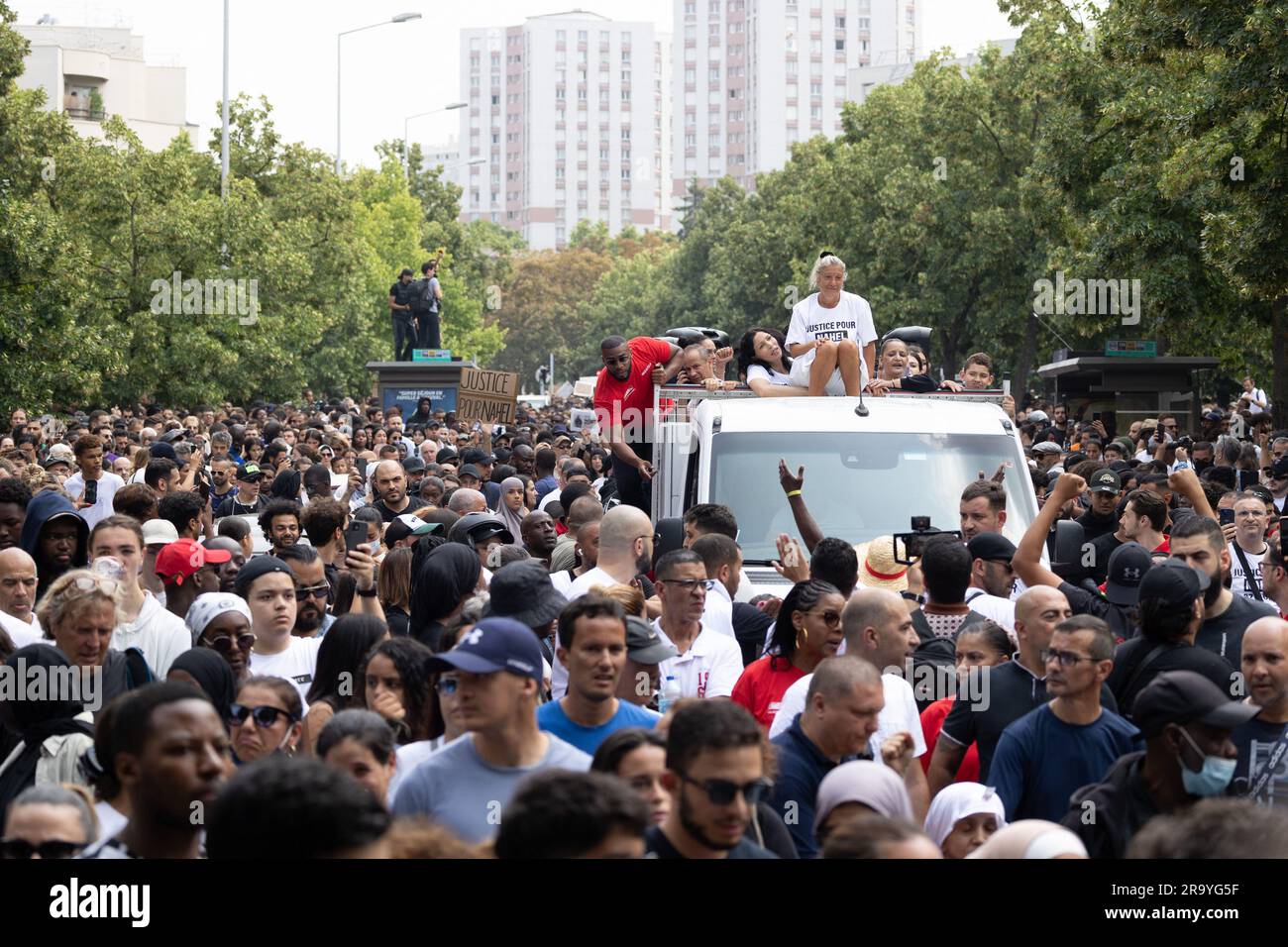 Mounia Merzouk, the mother of Nahel, a teenage driver shot dead by a ...