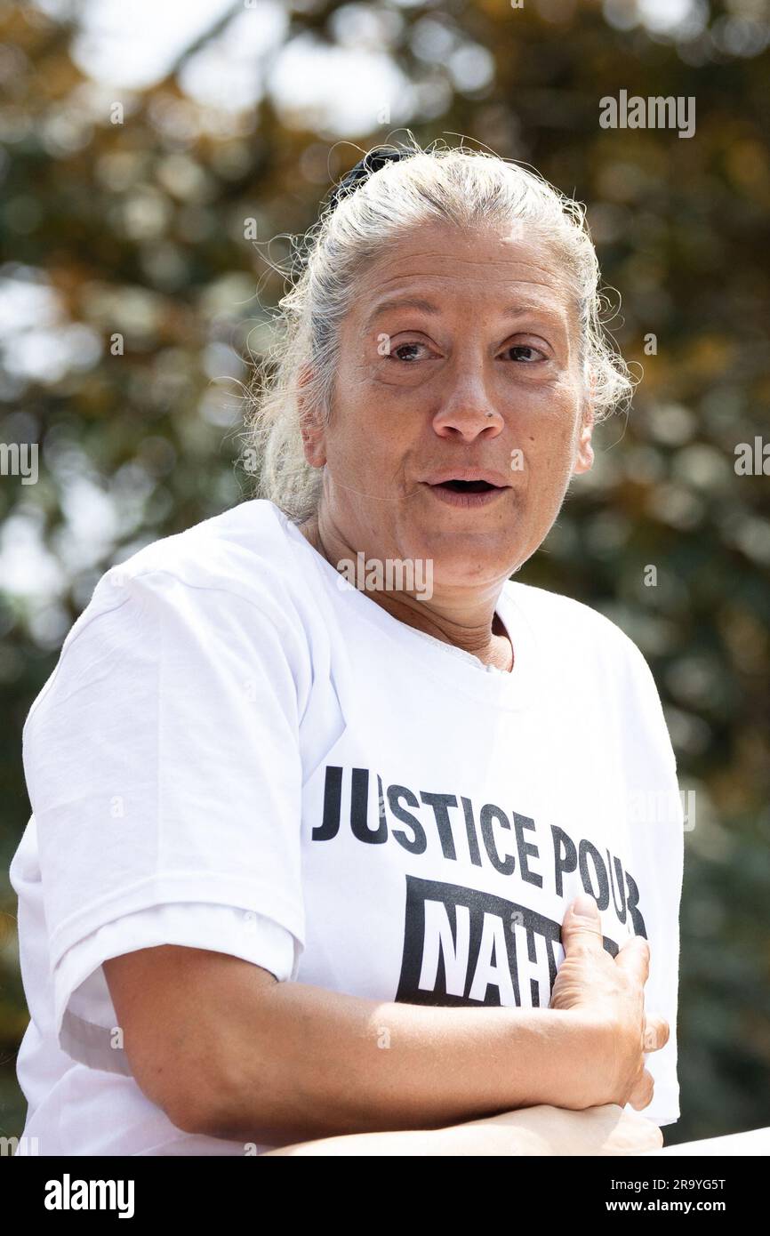 Mounia Merzouk, the mother of Nahel, a teenage driver shot dead by a ...