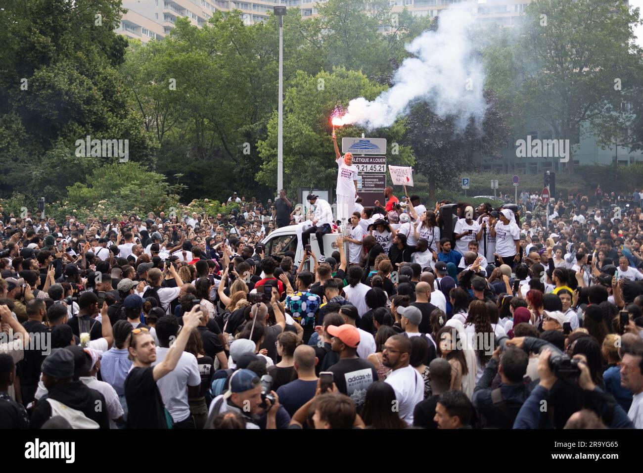 Mounia Merzouk, the mother of Nahel, a teenage driver shot dead by a ...