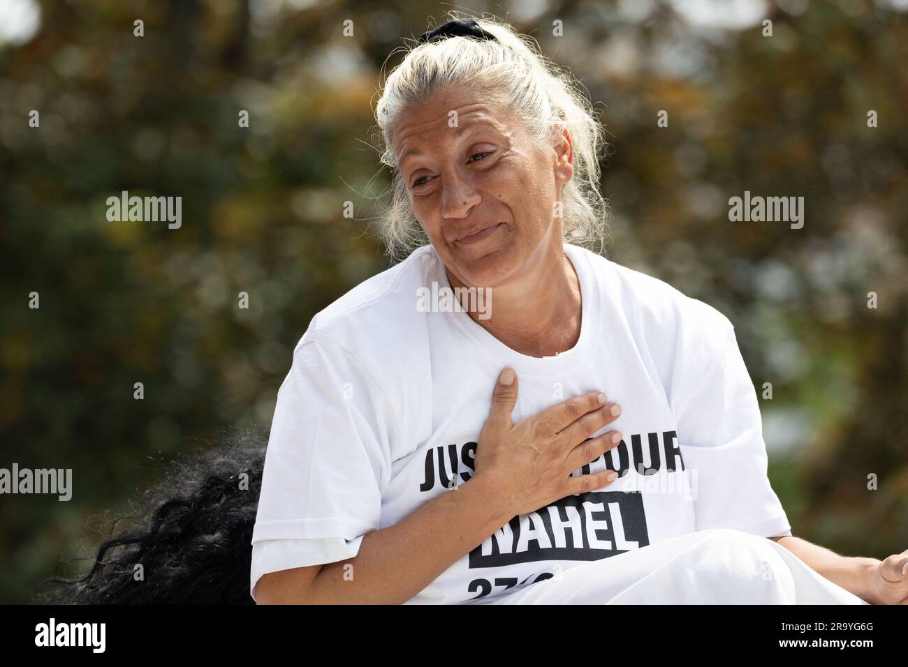 Mounia Merzouk, the mother of Nahel, a teenage driver shot dead by a ...