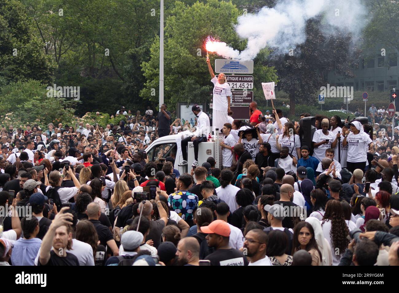 Mounia Merzouk, the mother of Nahel, a teenage driver shot dead by a ...