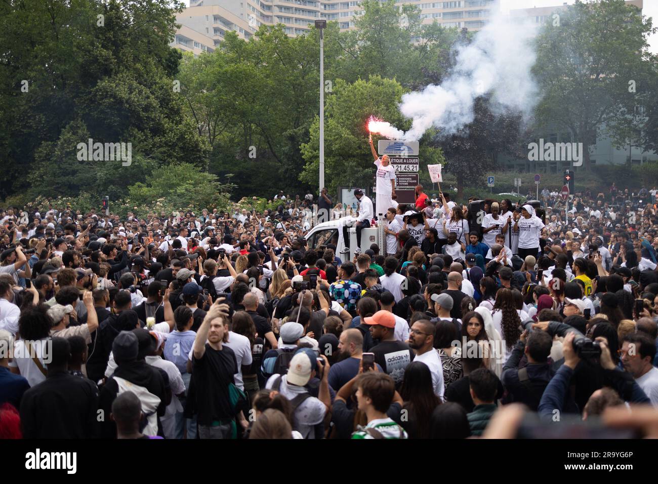 Mounia Merzouk, the mother of Nahel, a teenage driver shot dead by a ...