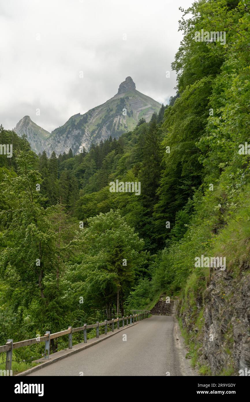 Waegital, Canton Schwyz, Switzerland, June 13, 2023 Peak of the mount ...