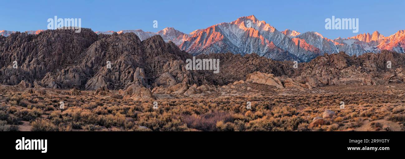 Mount Whitney viewed from Alabama Hills, Sierra Nevada in the Owens ...