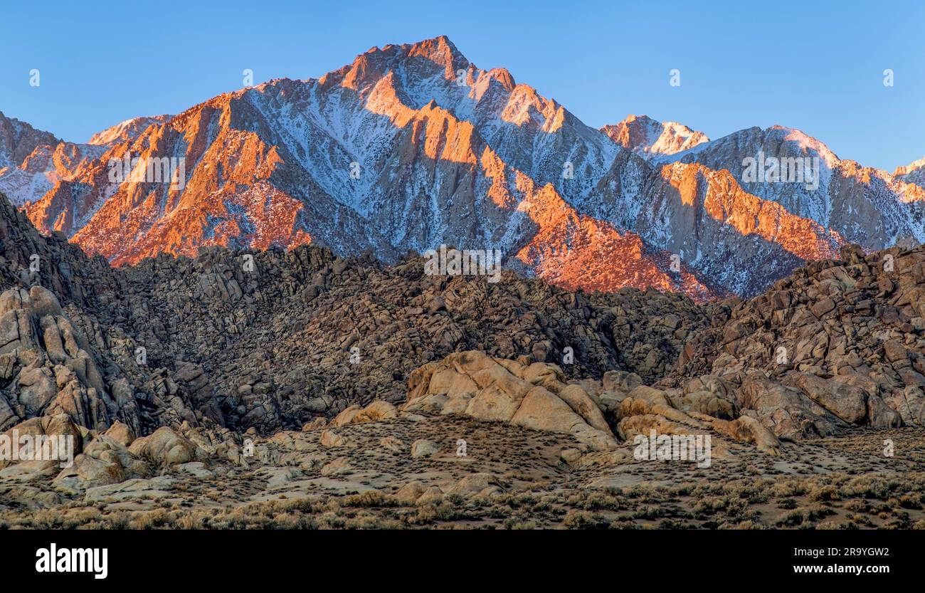 Mount Whitney viewed from Alabama Hills, Sierra Nevada in the Owens ...