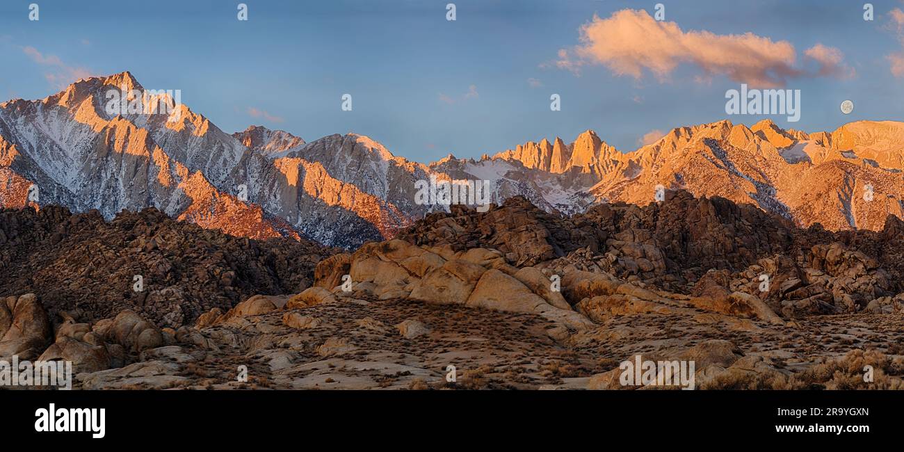 Mount Whitney viewed from Alabama Hills, Sierra Nevada in the Owens ...
