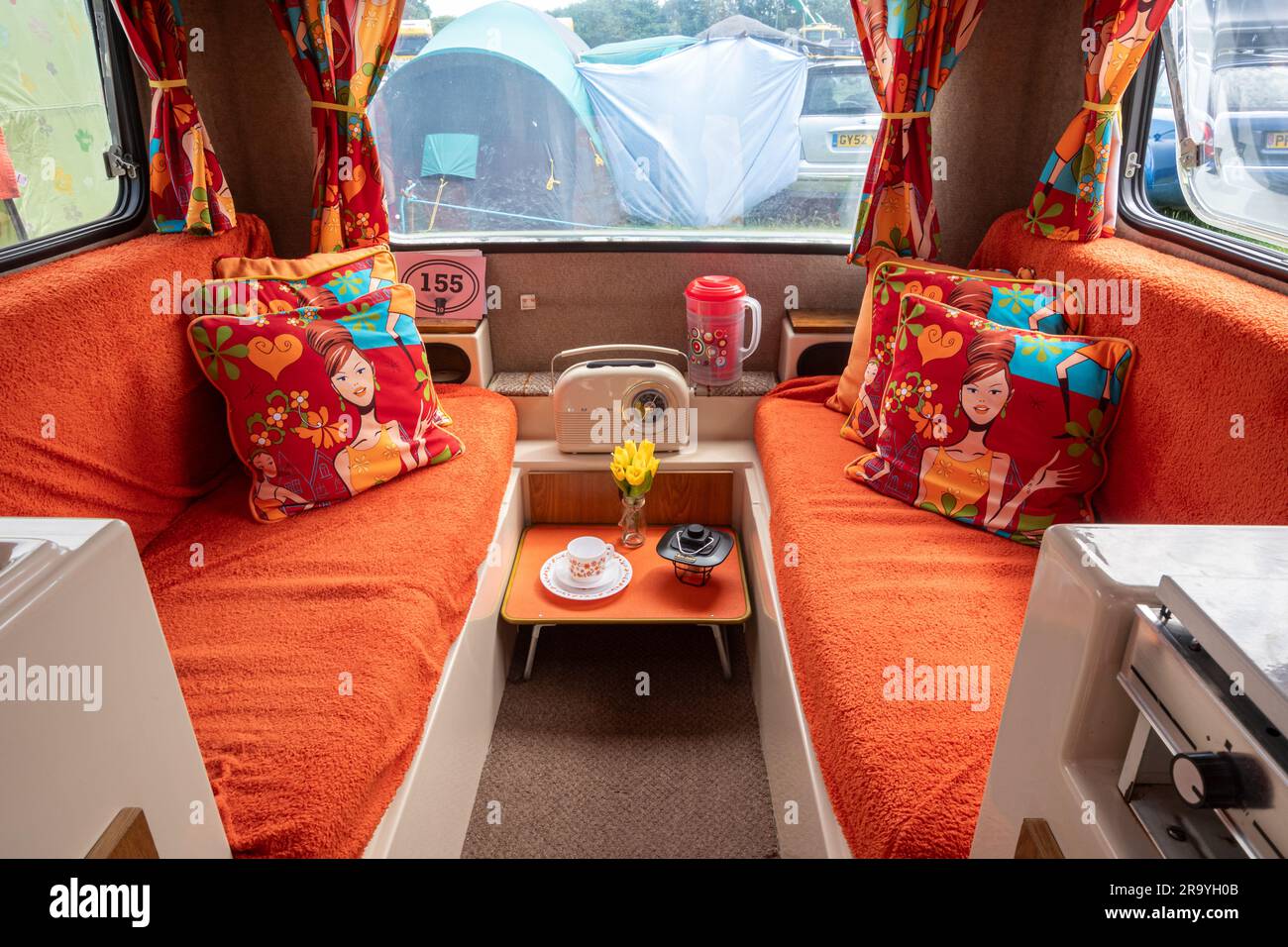 Vintage caravan on display at the Dene Rally steam and vintage show in ...