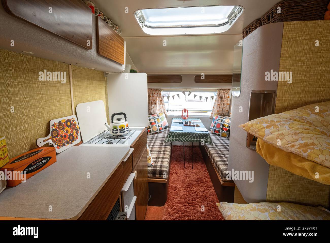 Vintage caravan on display at the Dene Rally steam and vintage show in ...