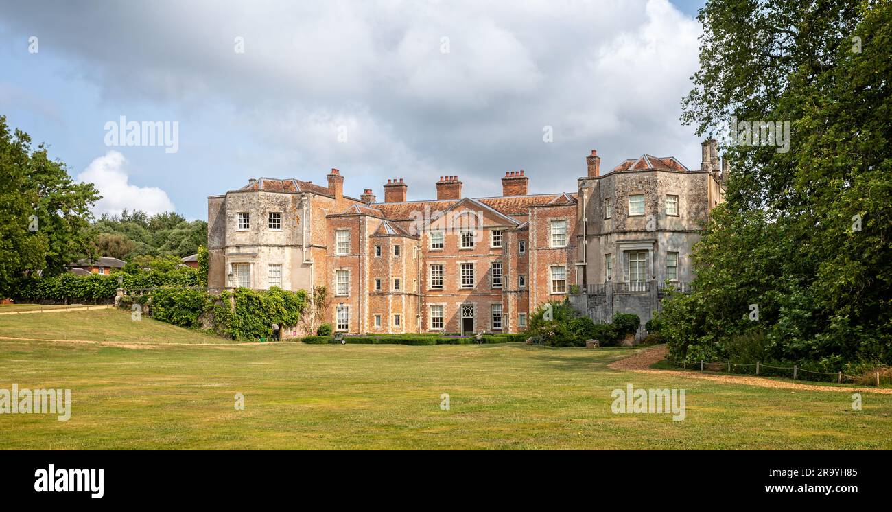 South facing view of Mottisfont House and Abbey and gardens in ...