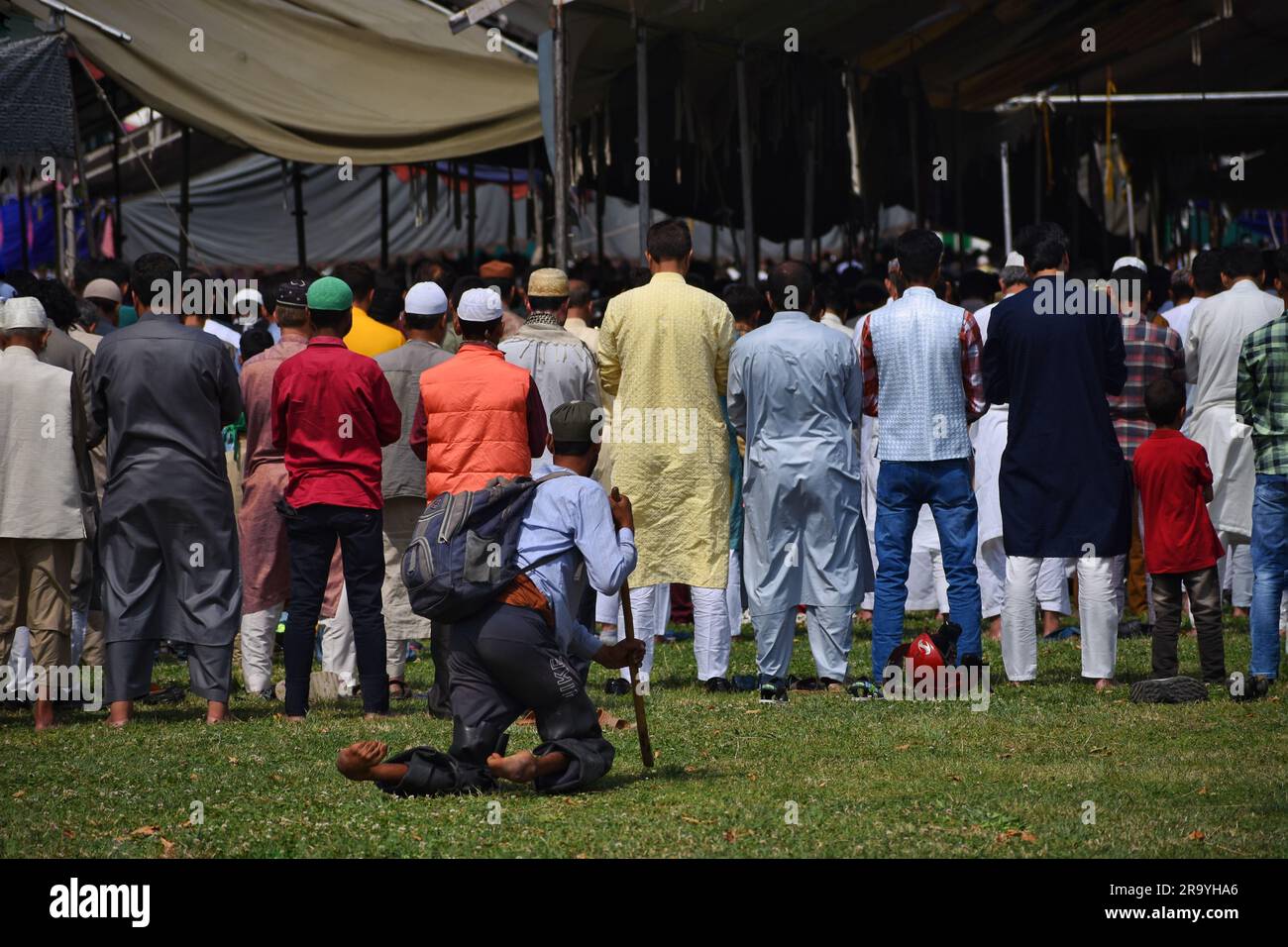 June 29, 2023, Srinagar, Jammu and Kashmir, India: Kashmiri Muslims seen performing Eid al-Adha ...