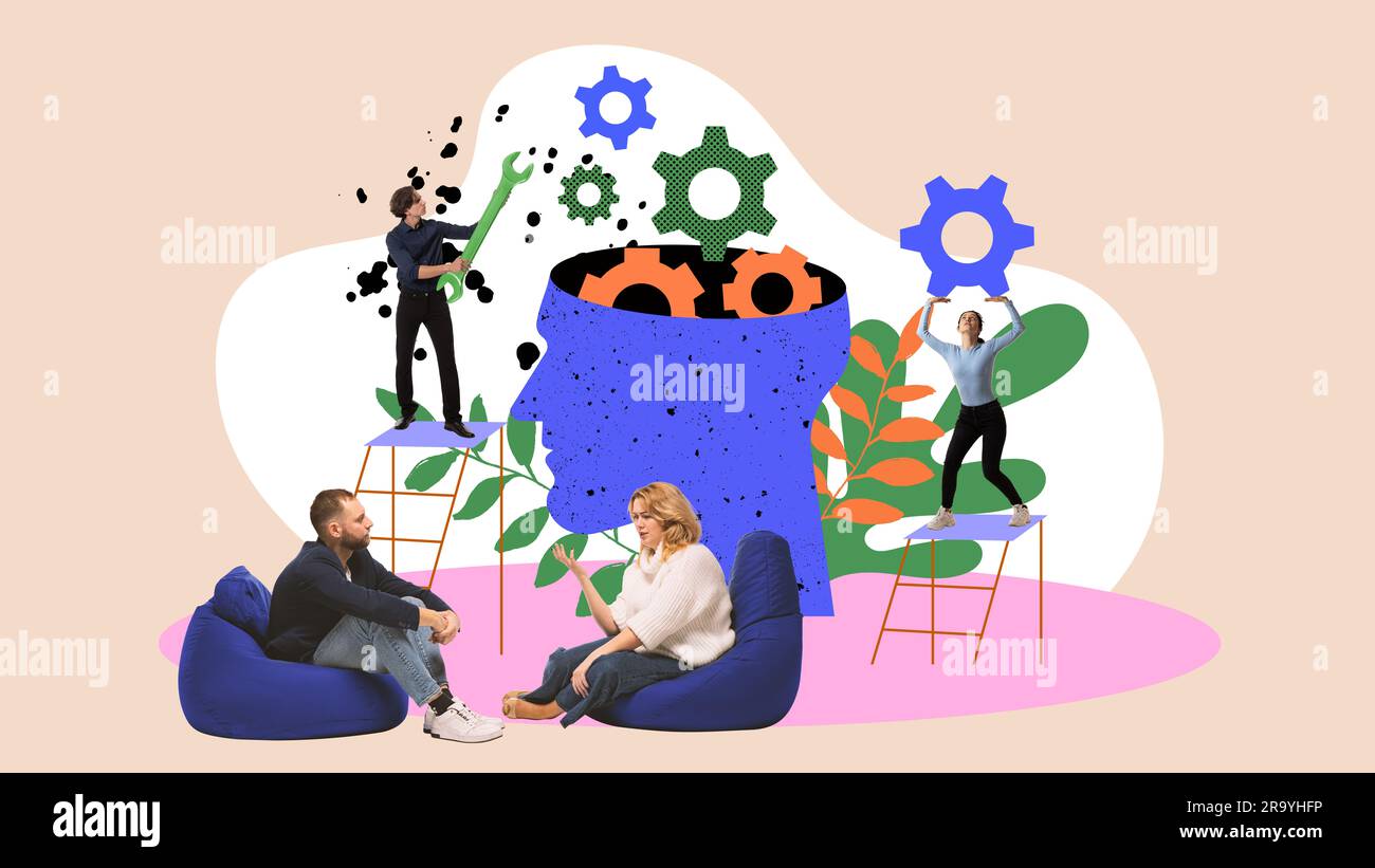 Woman visiting psychologist to recover from overworking depression ...