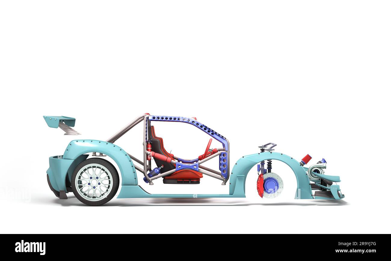 Sport car custom upgrade kit set of details for body and engine 3d ...