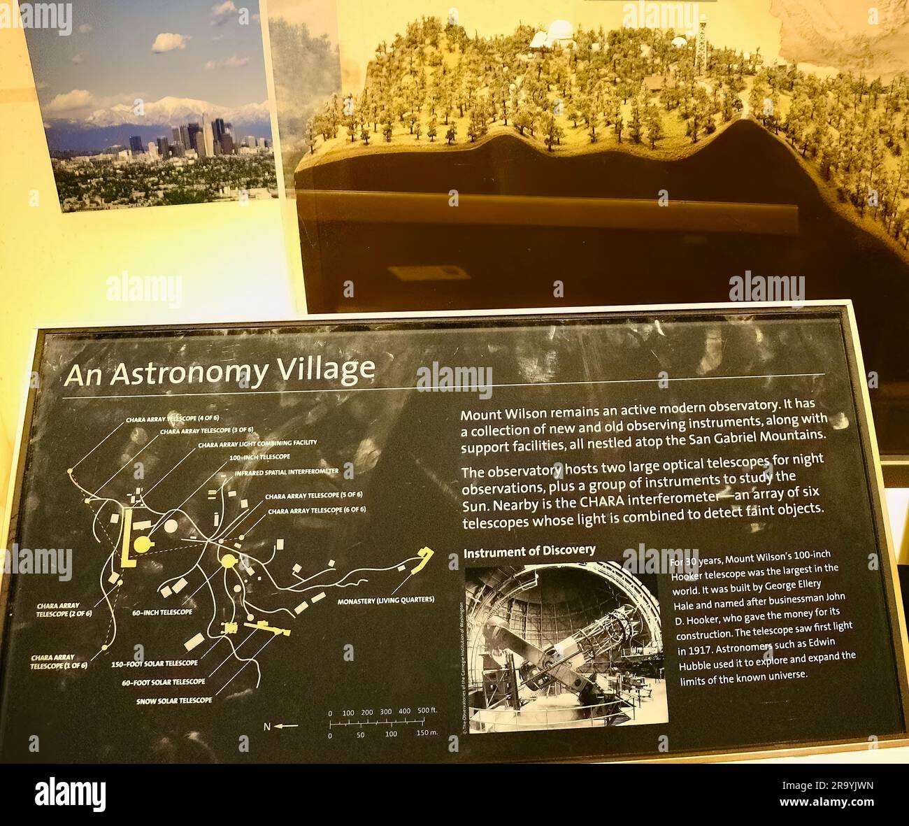 Display and information for the Mount Wilson active modern observatory ...