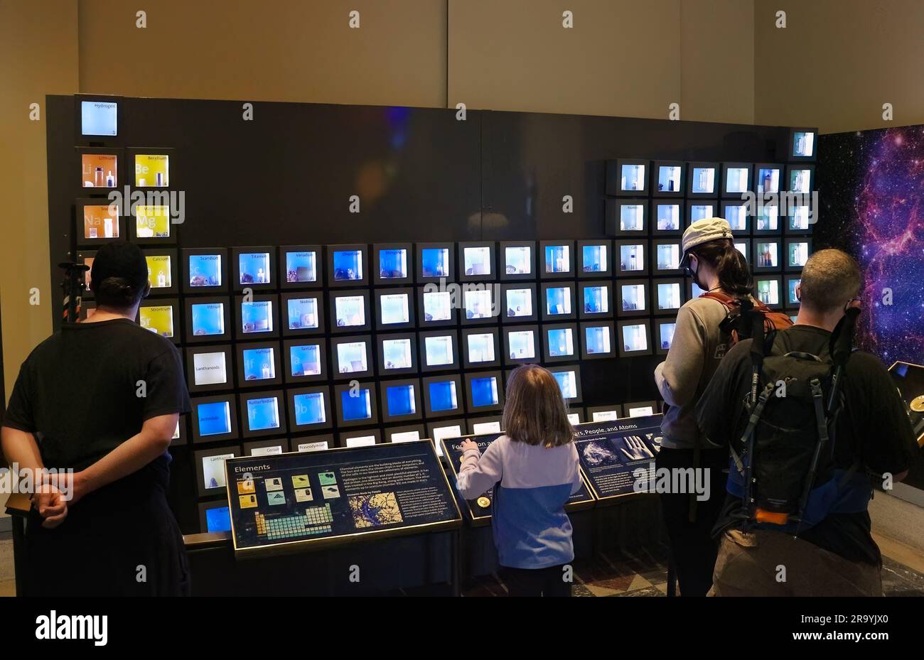 Display of samples of elements arranged in the Periodic Table inside ...