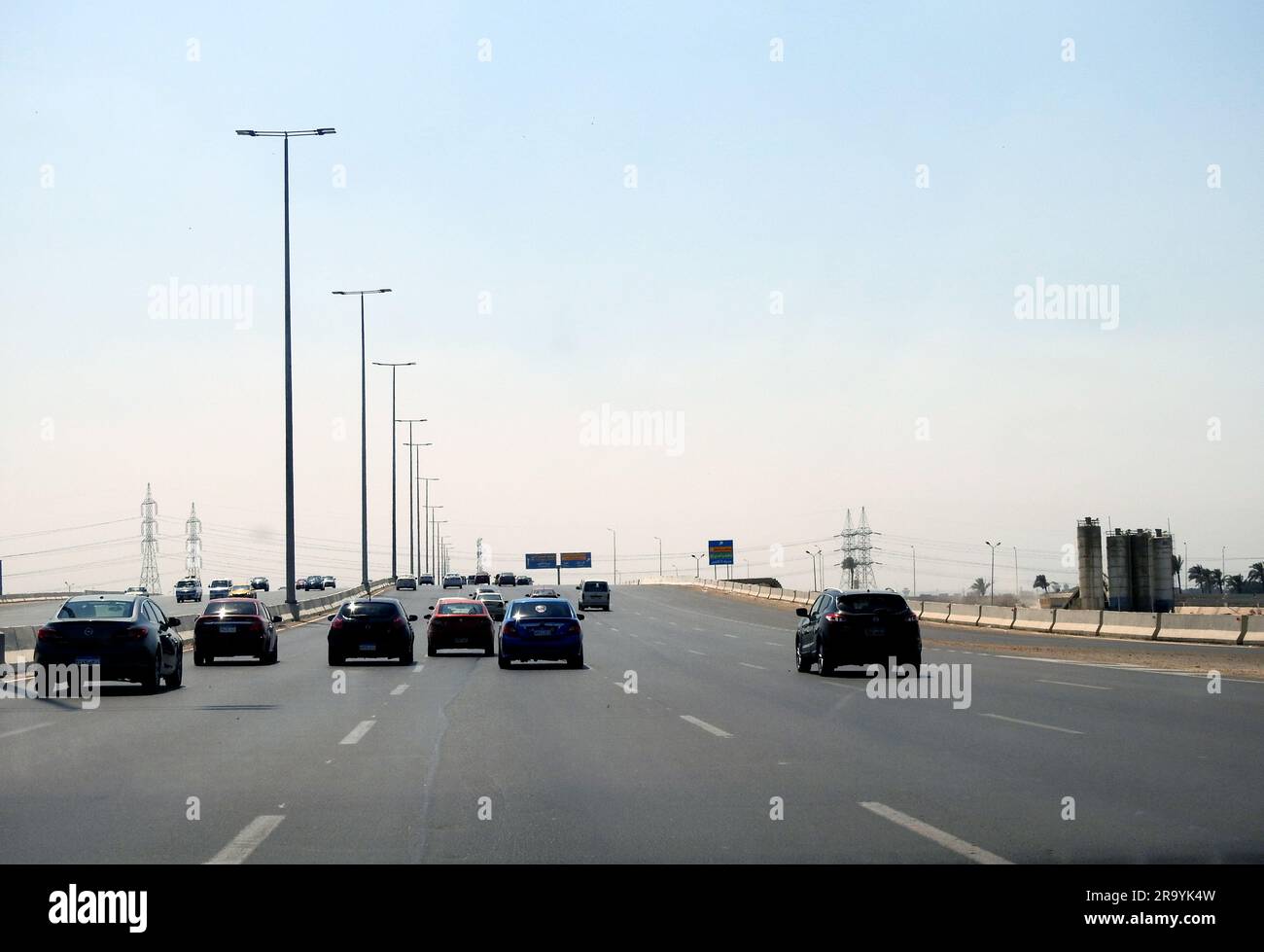 Giza, Egypt, June 23 2023: corridor road development project includes ...
