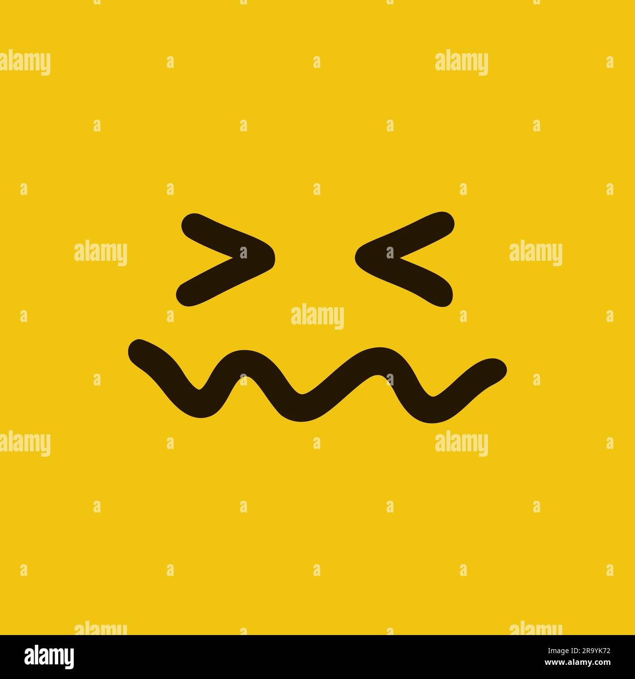 Sad emoticon in doodle style. Cartoon face expressions isolated on ...