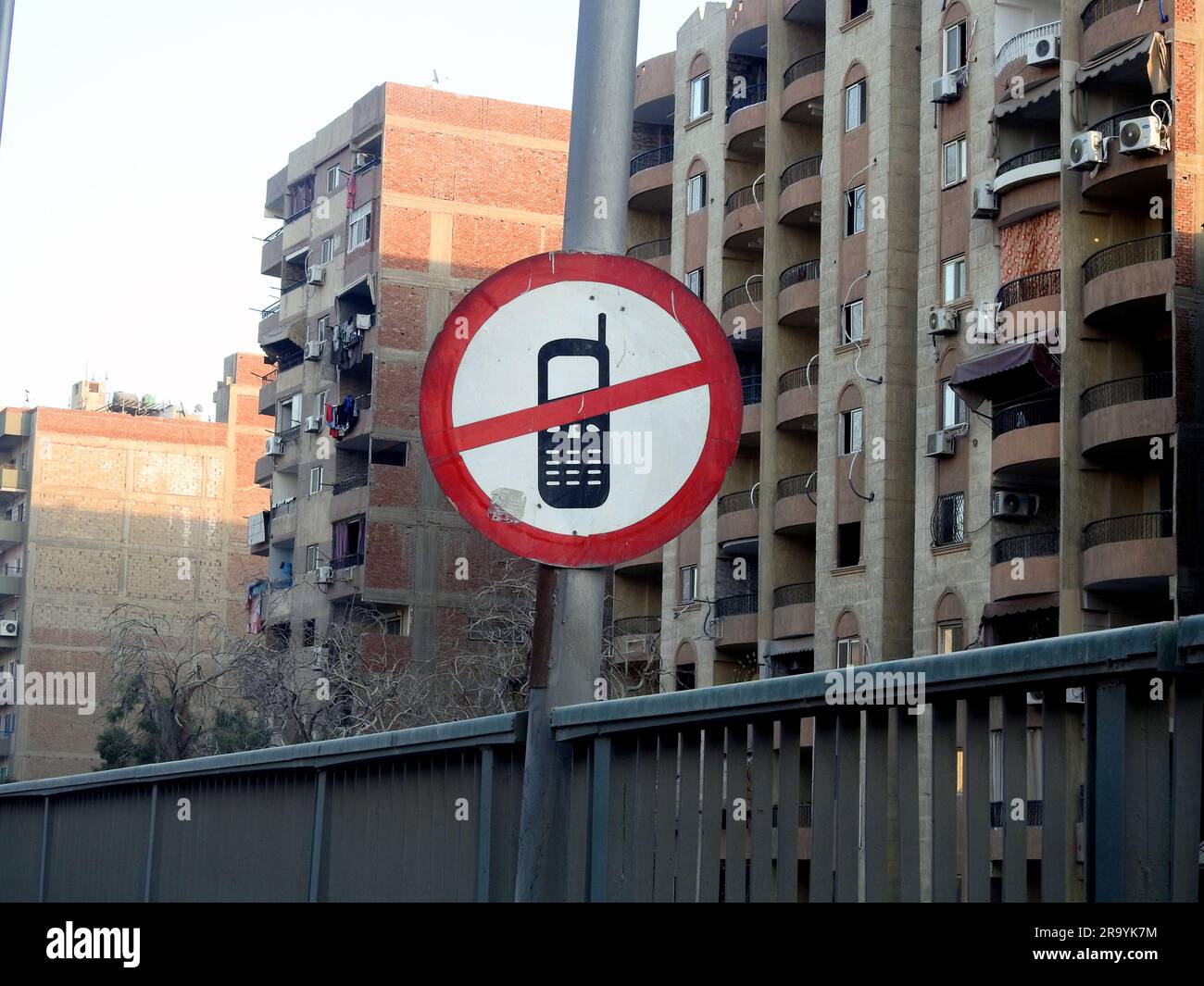 Cairo, Egypt, June 23 2023: No cell phone use during driving sign, a ...