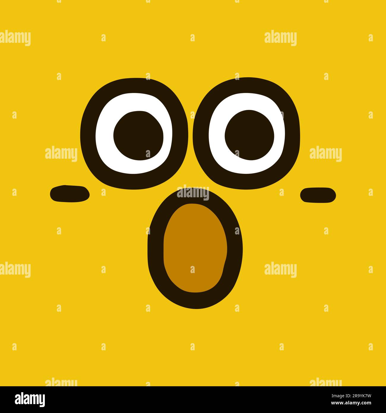 Frightened face emoticon in doodle style. Cartoon face expressions ...