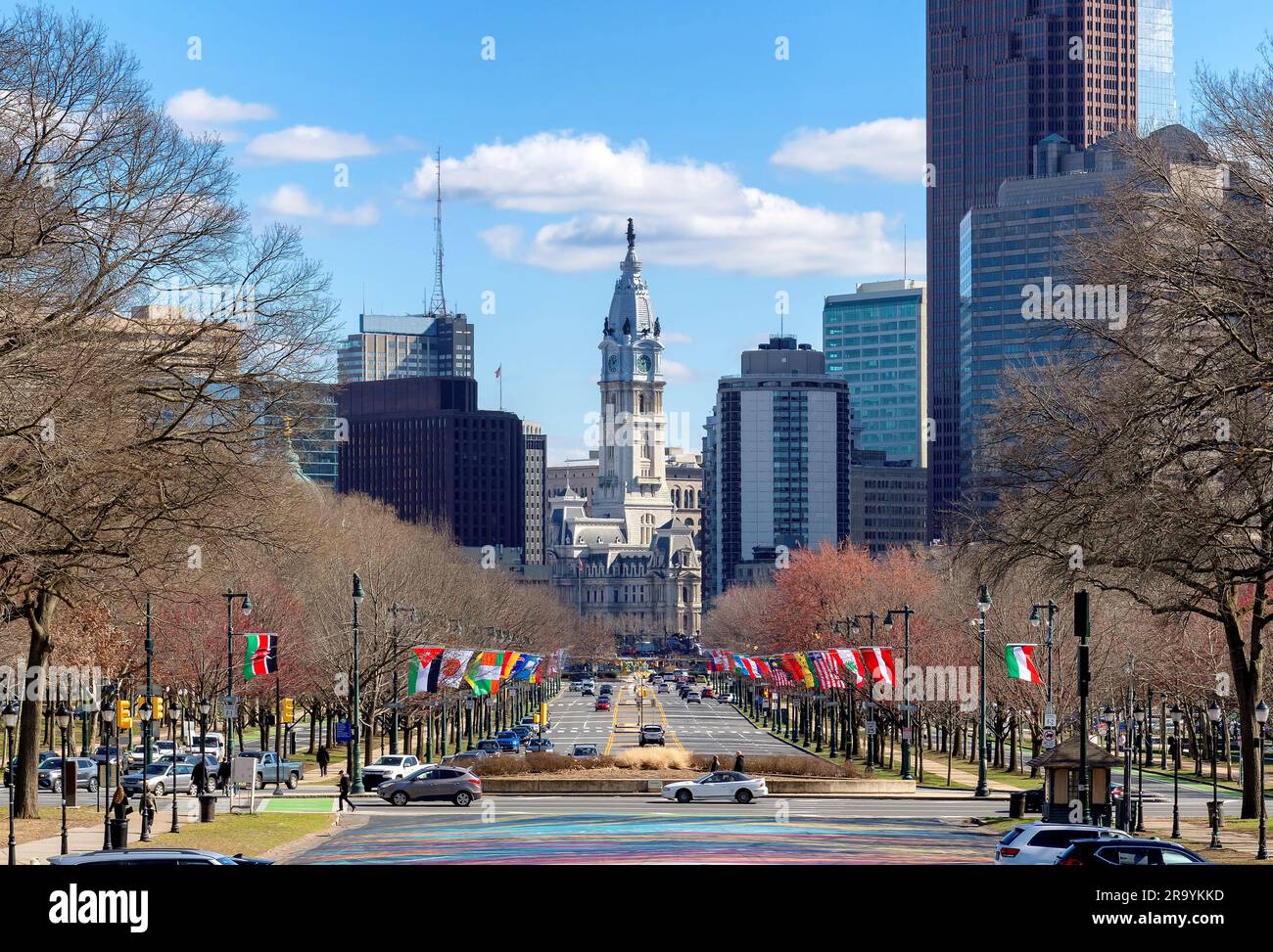 Philadelphia skyline in spring sunny day, Pennsylvania, USA Stock Photo ...