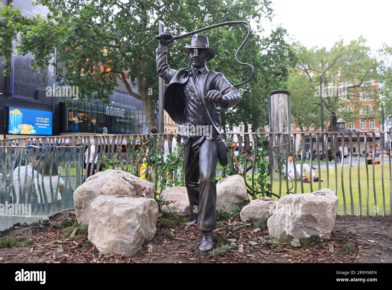 Bronze statue of Harrison Ford as Indiana Jones, his iconic explorer ...