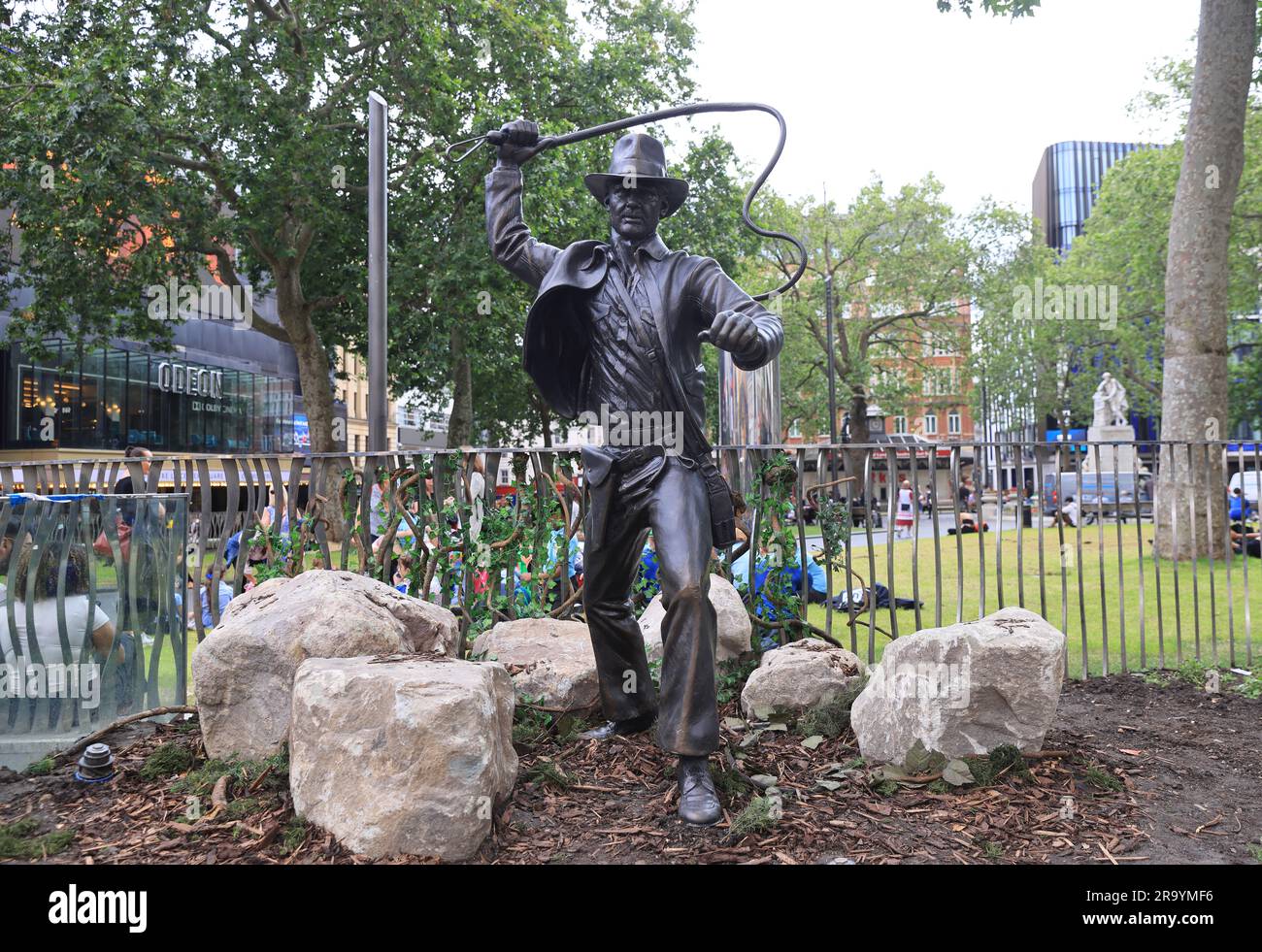 Bronze statue of Harrison Ford as Indiana Jones, his iconic explorer ...