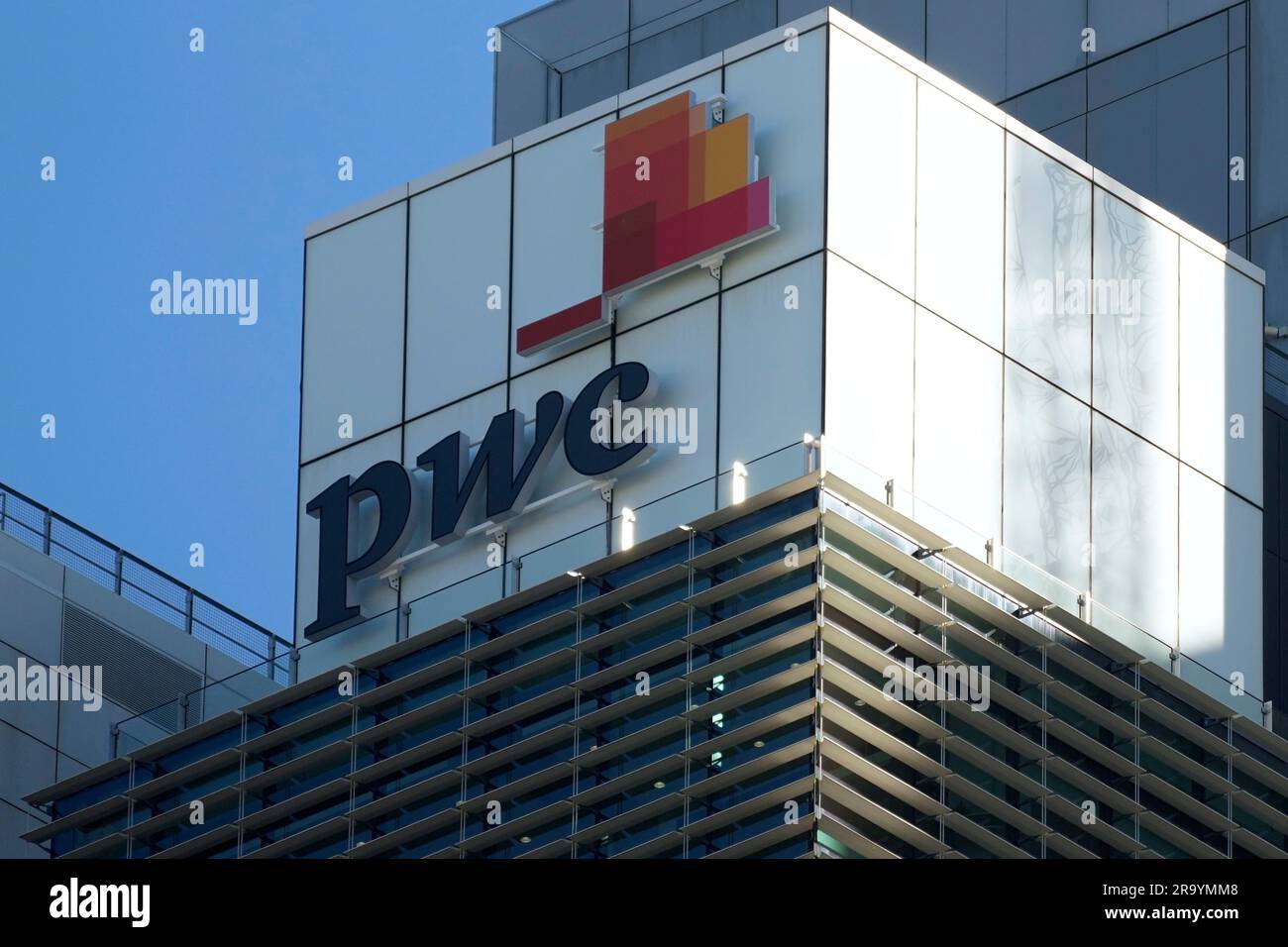 Signage appears on the Australian head office building of ...