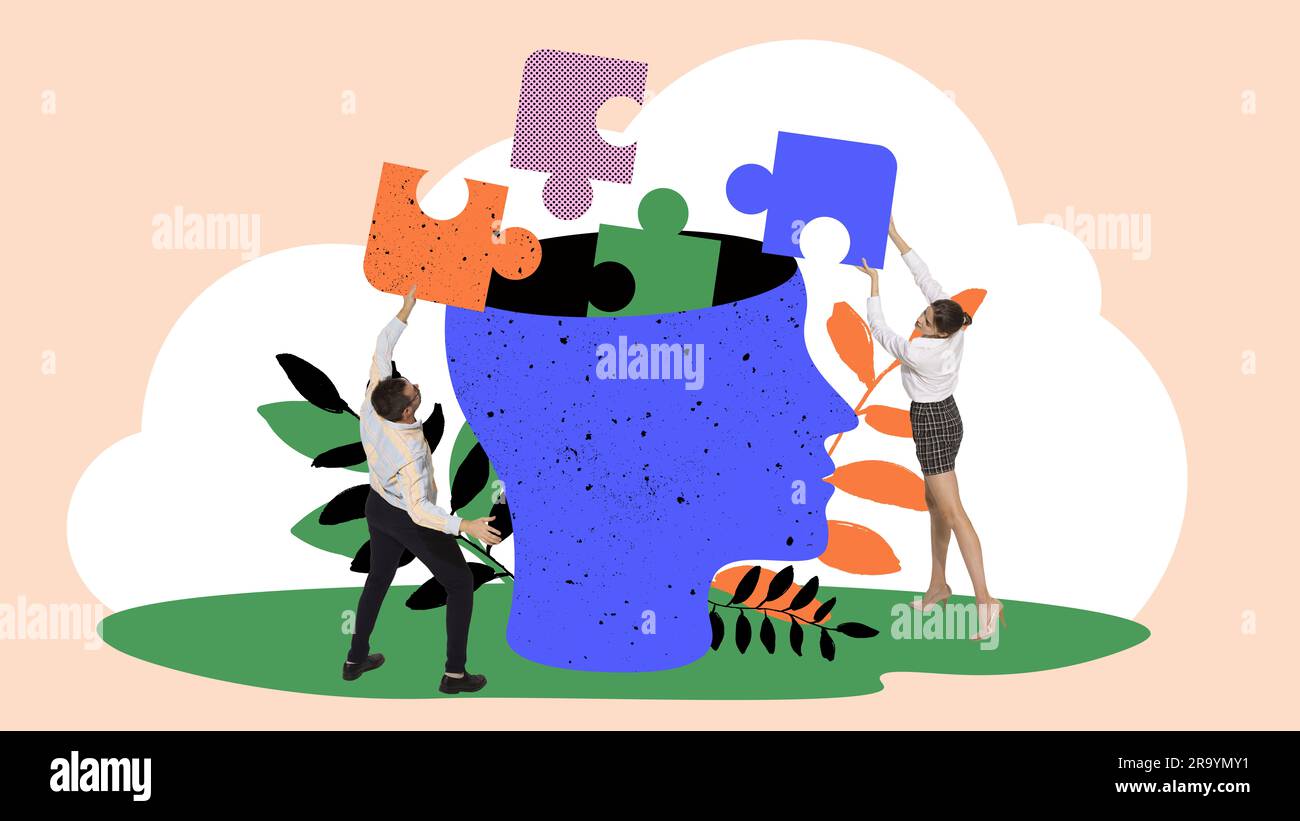 Man and woman building healthy, strong, positive mind. Working on ...