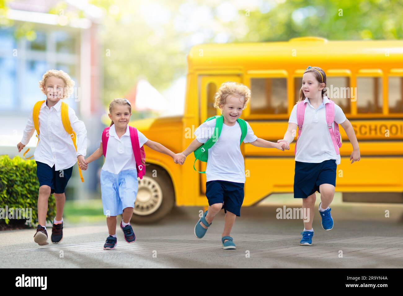 Little Kids Running To School
