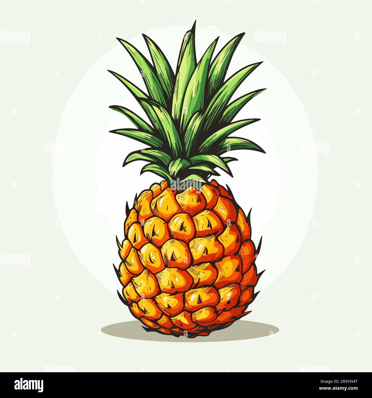 Pineapple. Pineapple hand-drawn illustration. Vector doodle style ...
