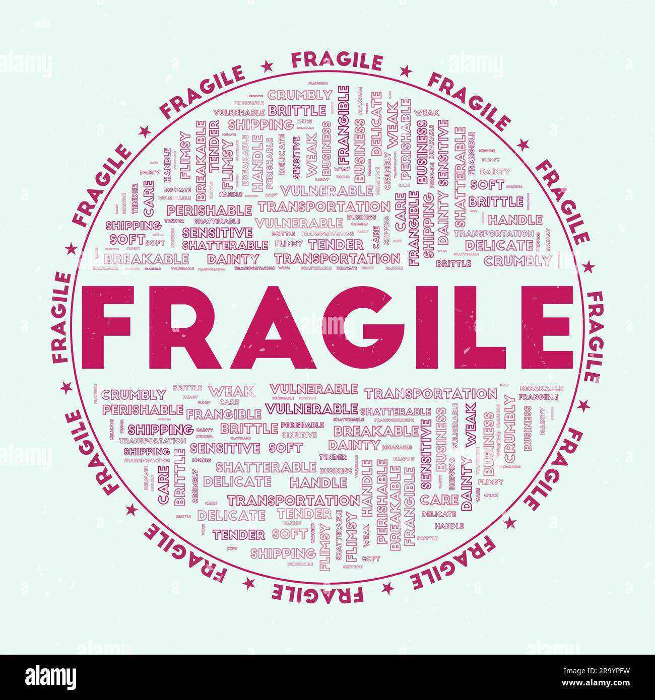 Fragile Round Badge Text Fragile With Keywords Word Clouds And