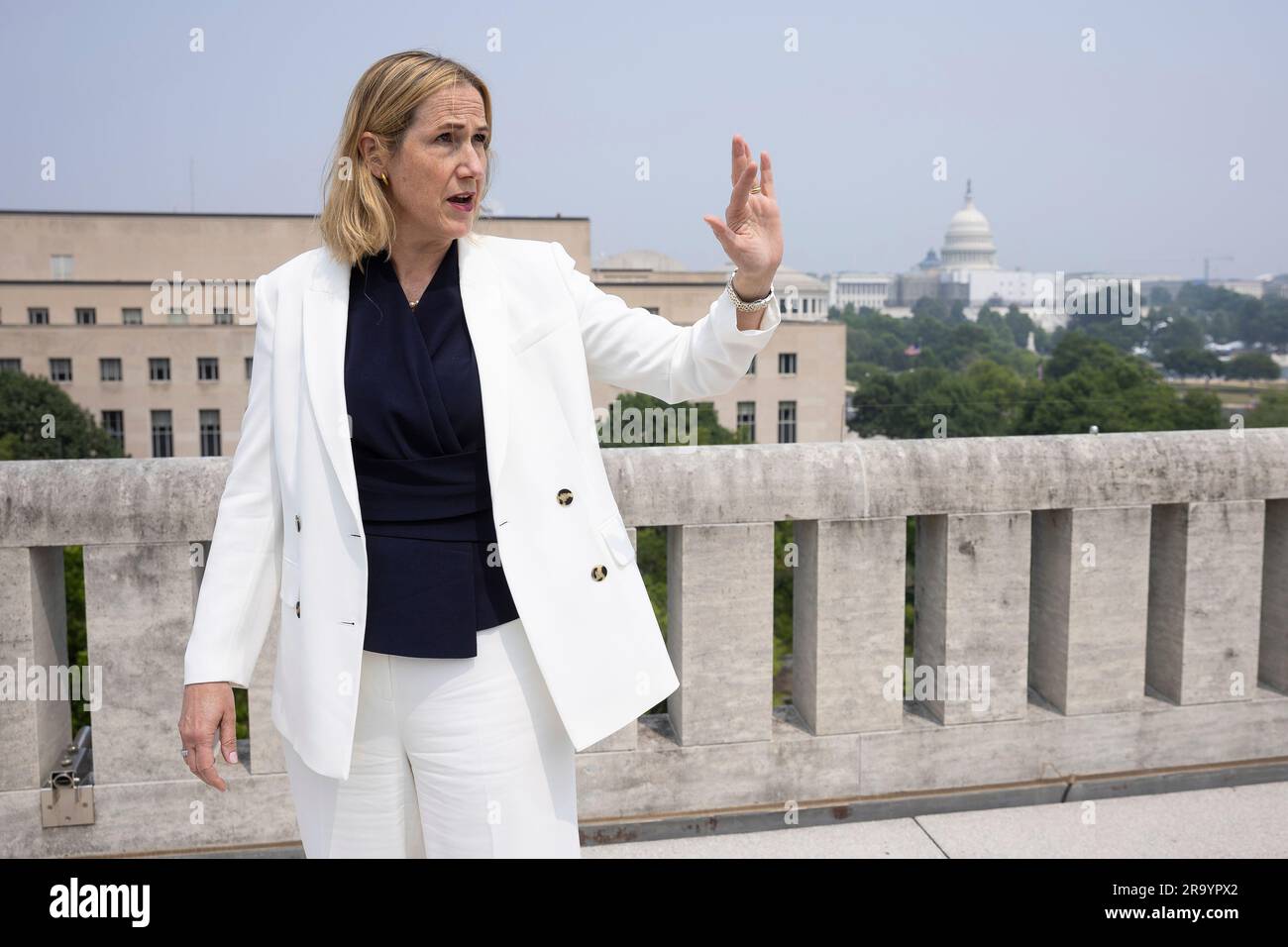 Canadian Ambassador to the United States Kirsten Hillman is seen on a ...