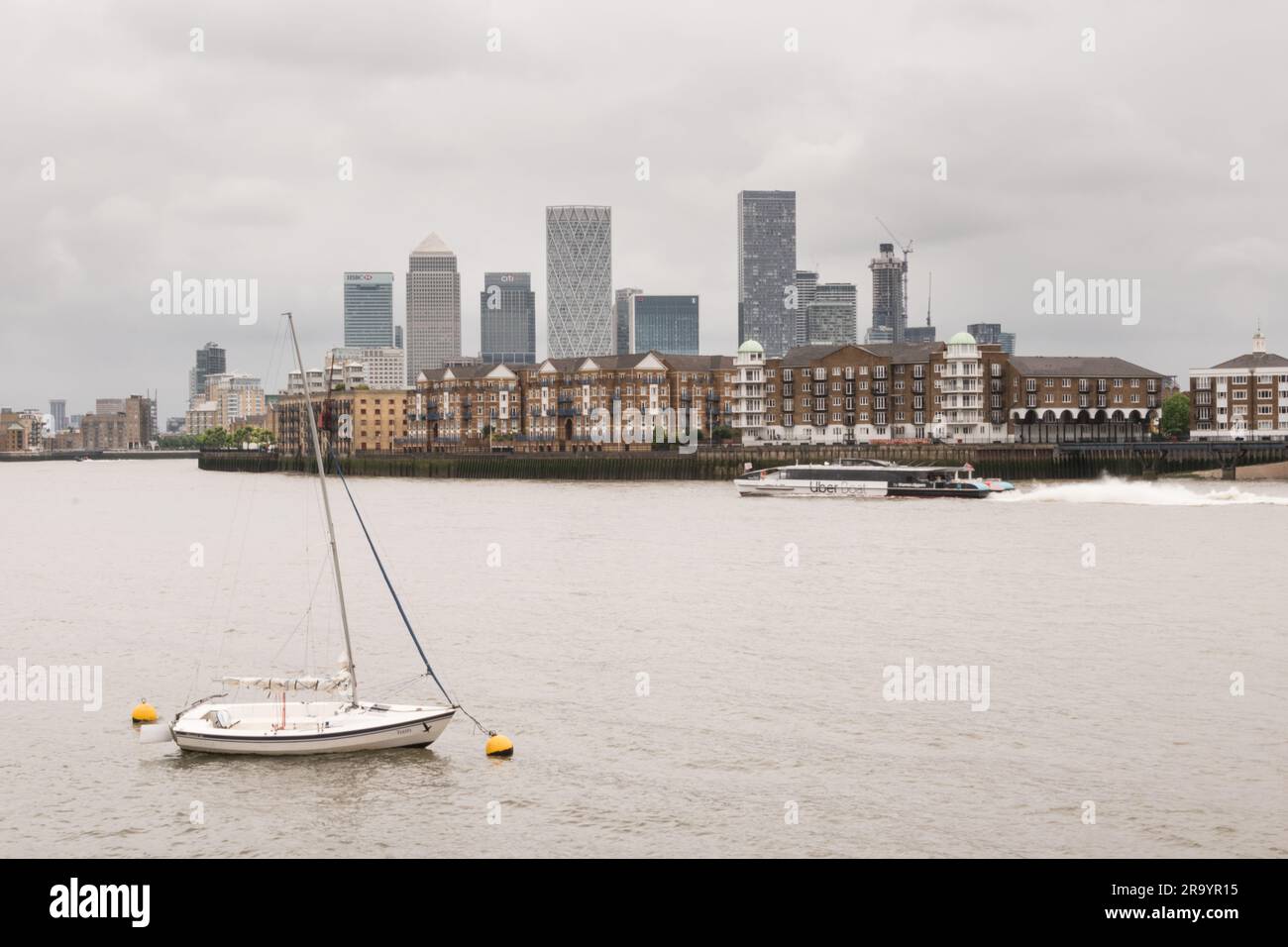 London Docklands Cityscape, Canary Wharf, London, England, U.K Stock ...