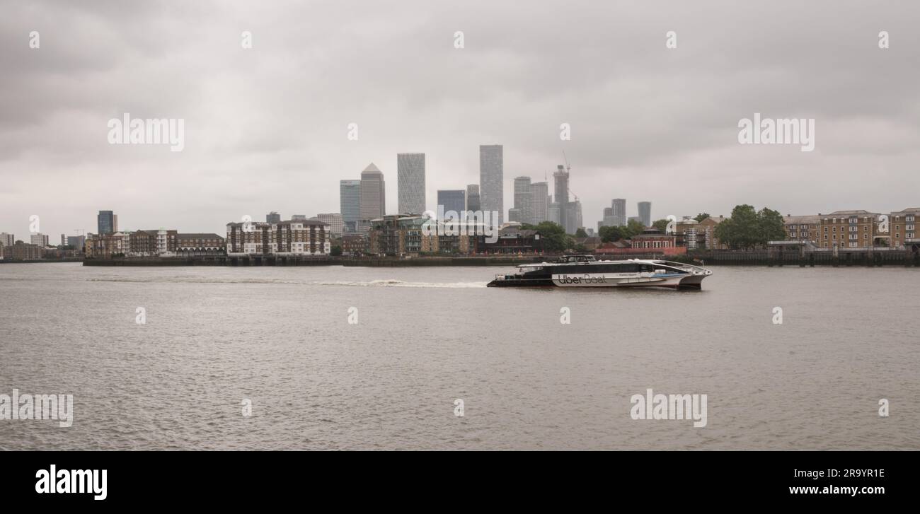 London Docklands Cityscape, Canary Wharf, London, England, U.K Stock ...
