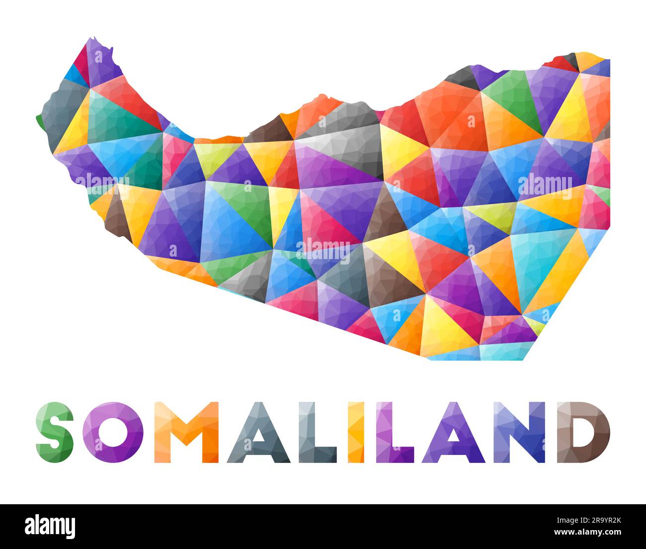 Somaliland polygonal map hi-res stock photography and images - Alamy